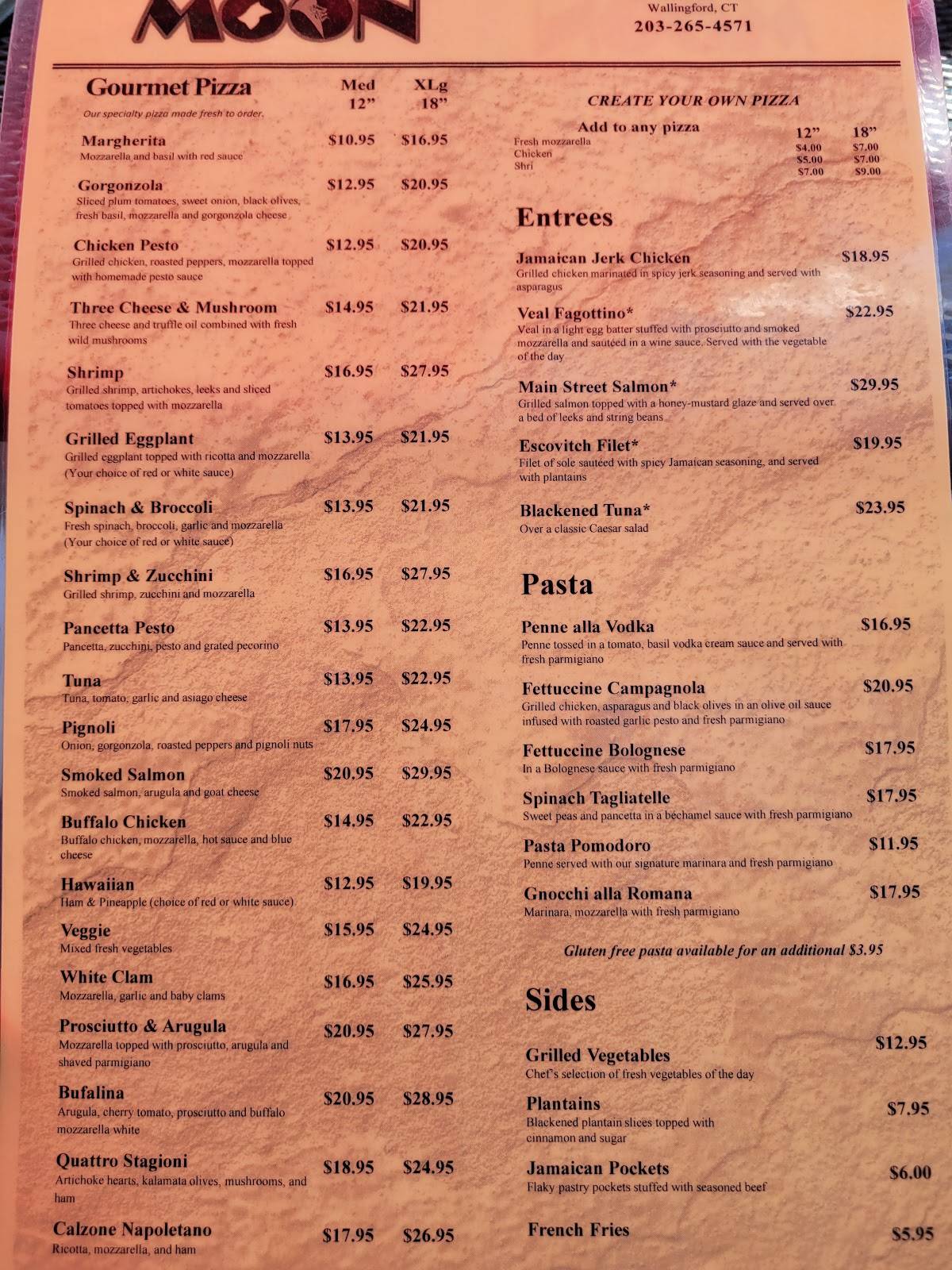 Menu at Half Moon Coffee & Grille Cafe, Wallingford