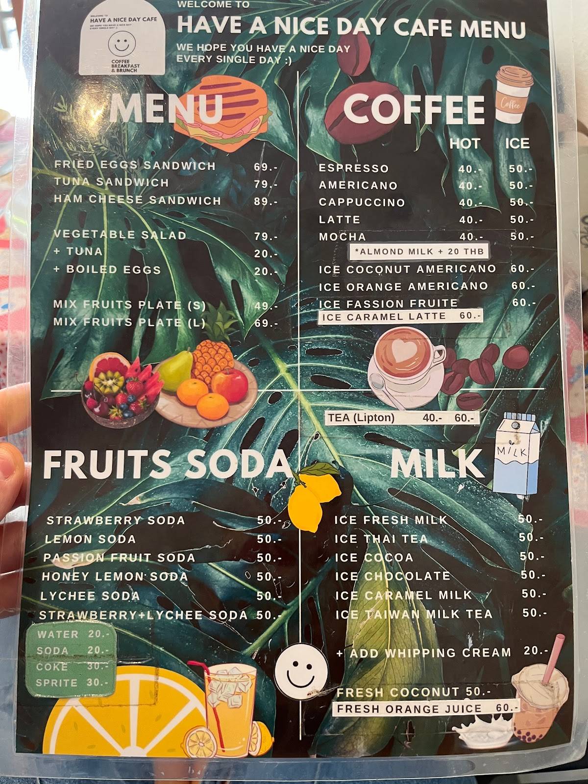 Carta de Have A Nice Day Cafe Aonang Breakfast, Ao Nang