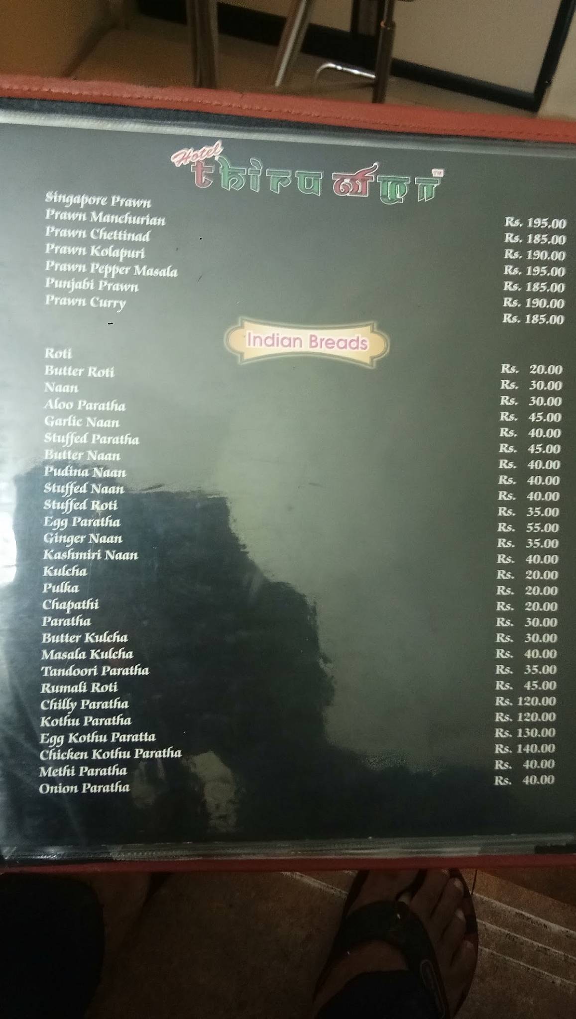 Menu at Hotel Thiruvizha, Chennai, 2