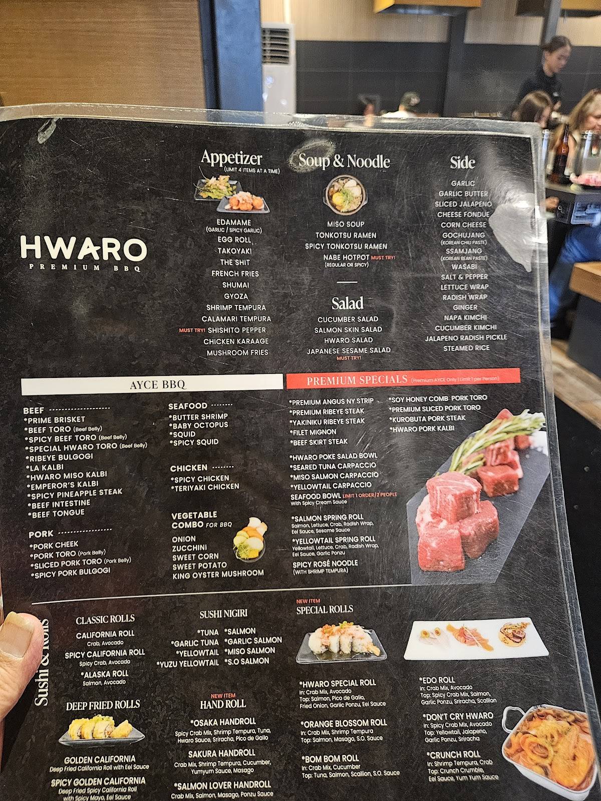 Menu at Hwaro 1 AYCE KBBQ & SUSHI, Las Vegas