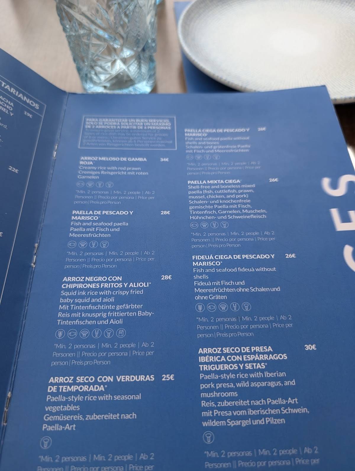 Menu at Restaurant Illeta, Es Camp de Mar