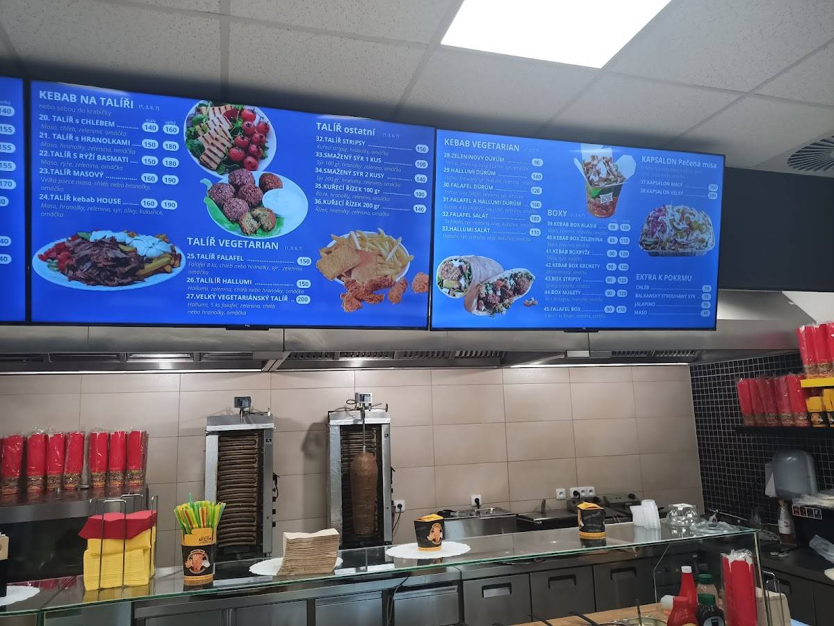 Menu at Istanbul kebab house restaurant, Prague