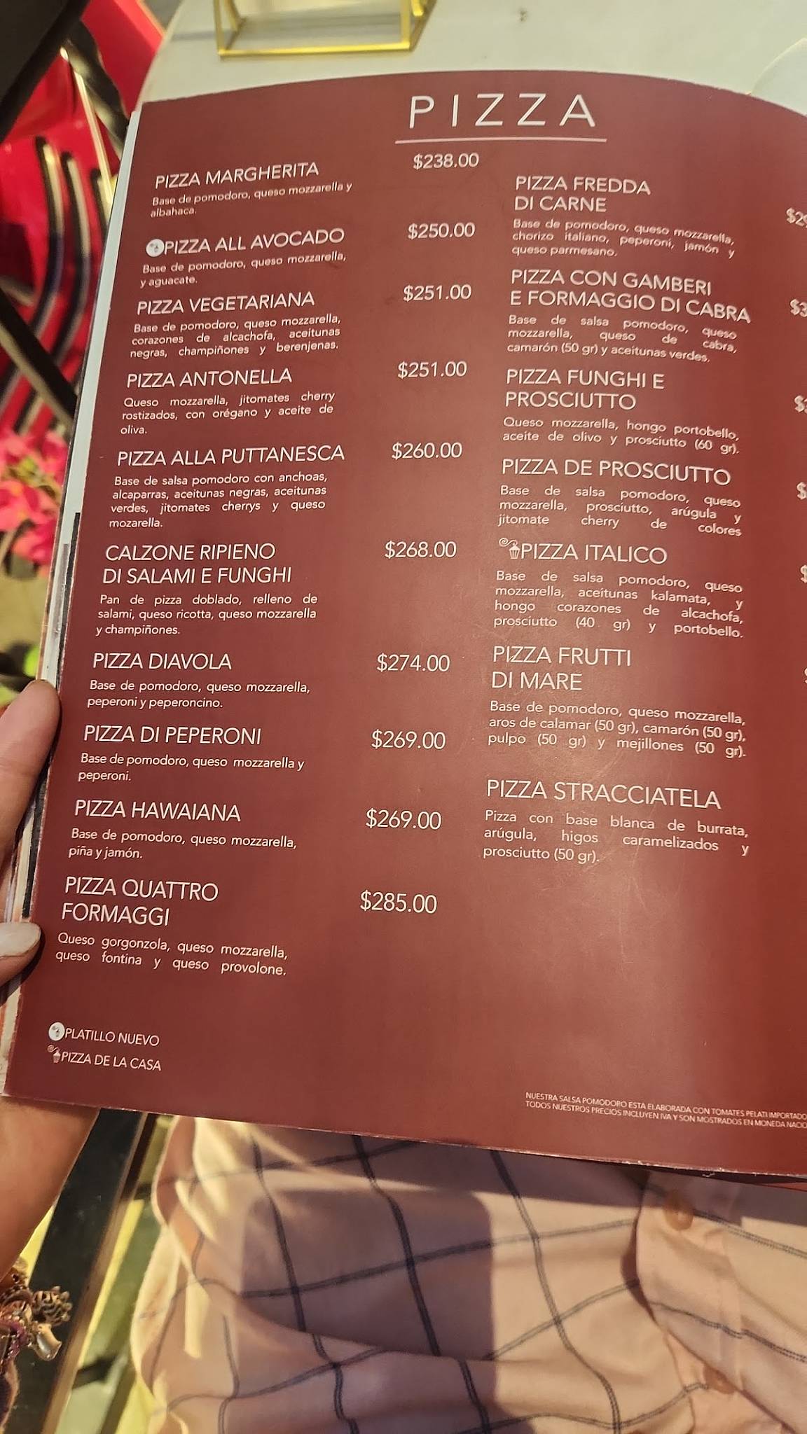 Carta del restaurante Italico Trattoria, Ciudad López Mateos