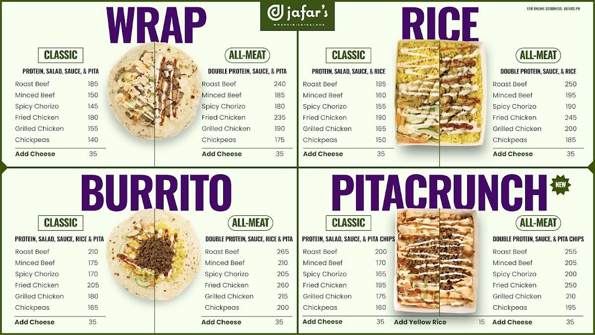 Menu at Jafar's Shawarma - Banilad Town Centre restaurant, Cebu City