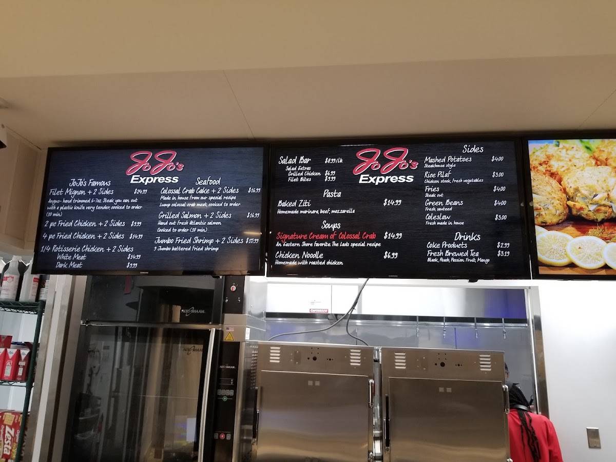 Menu at JoJo's Express restaurant, Gaithersburg