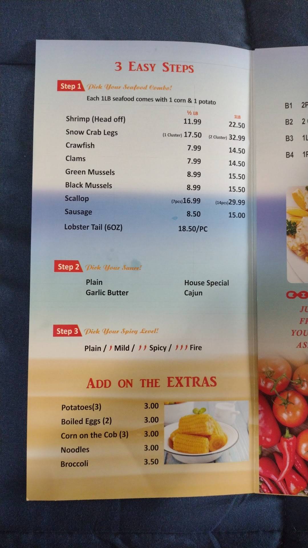 Menu at Juicy Buffet restaurant, South Bend