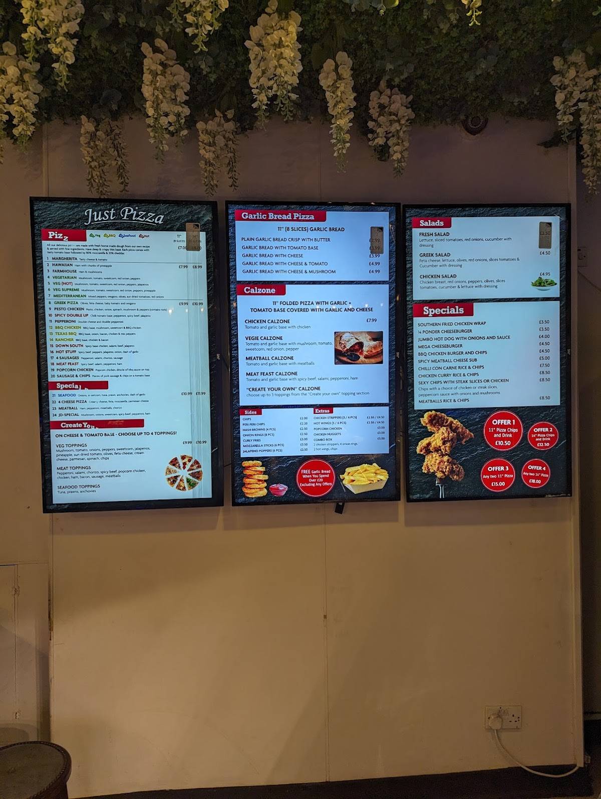 Menu at Just Desserts Bakery and Pizzeria, Stockport, 203a Bramhall Ln
