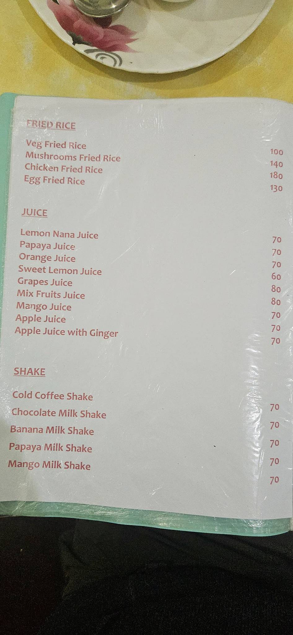 Menu at Jyoti Cafe, Varanasi, Shop No.D