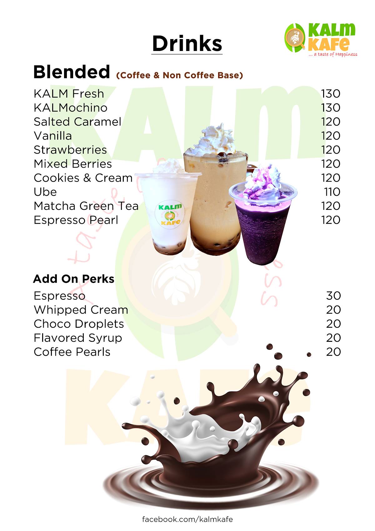 Menu at KALM Kafe, Danao City, Pio del Pilar St