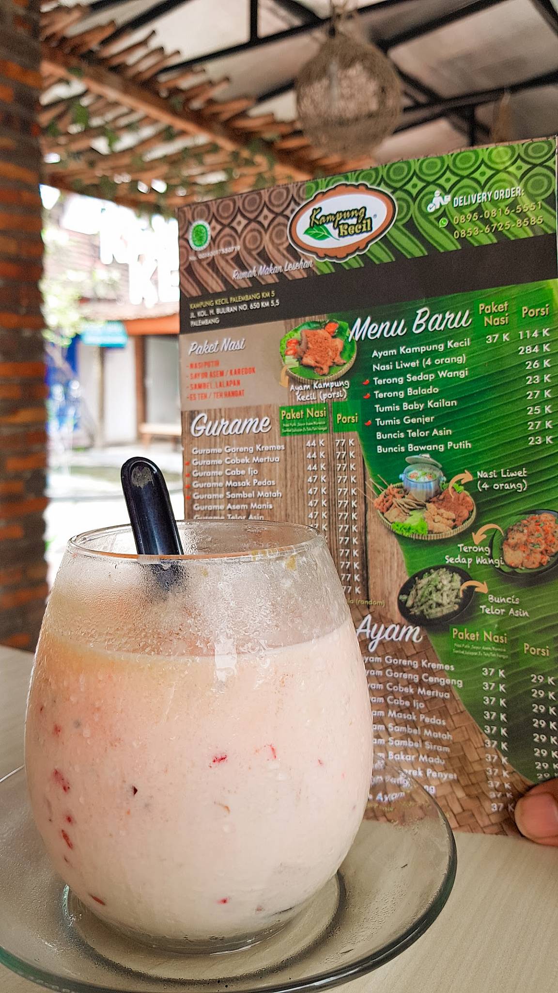 Menu at Kampung Kecil KM5 restaurant, Palembang