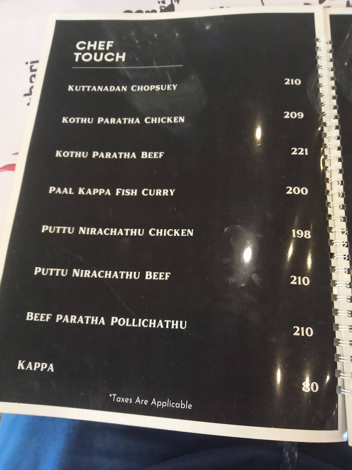 Menu at Kanthari Restaurants & Banquets, Changanassery