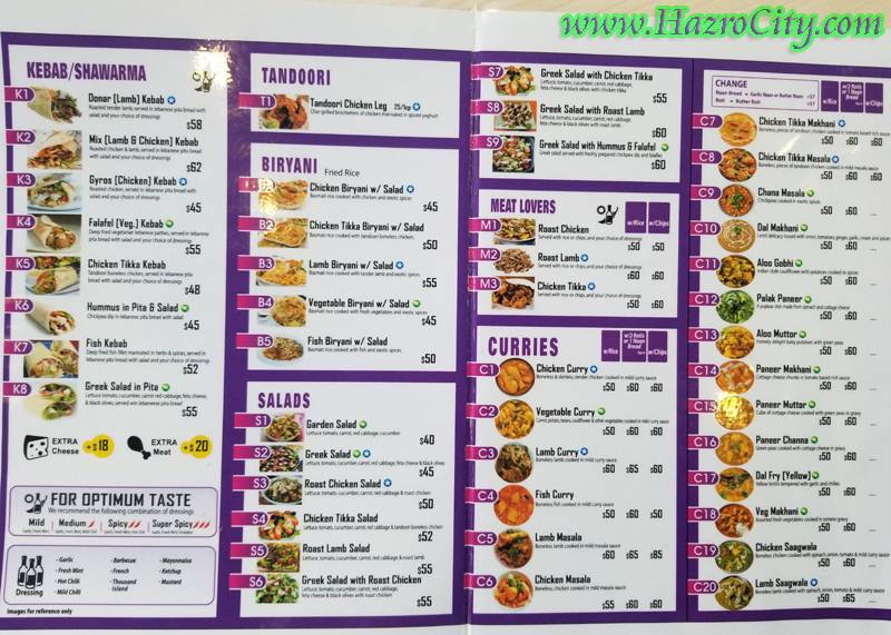 Menu at Karachi Havabite (Halal Restaurant), Hong Kong