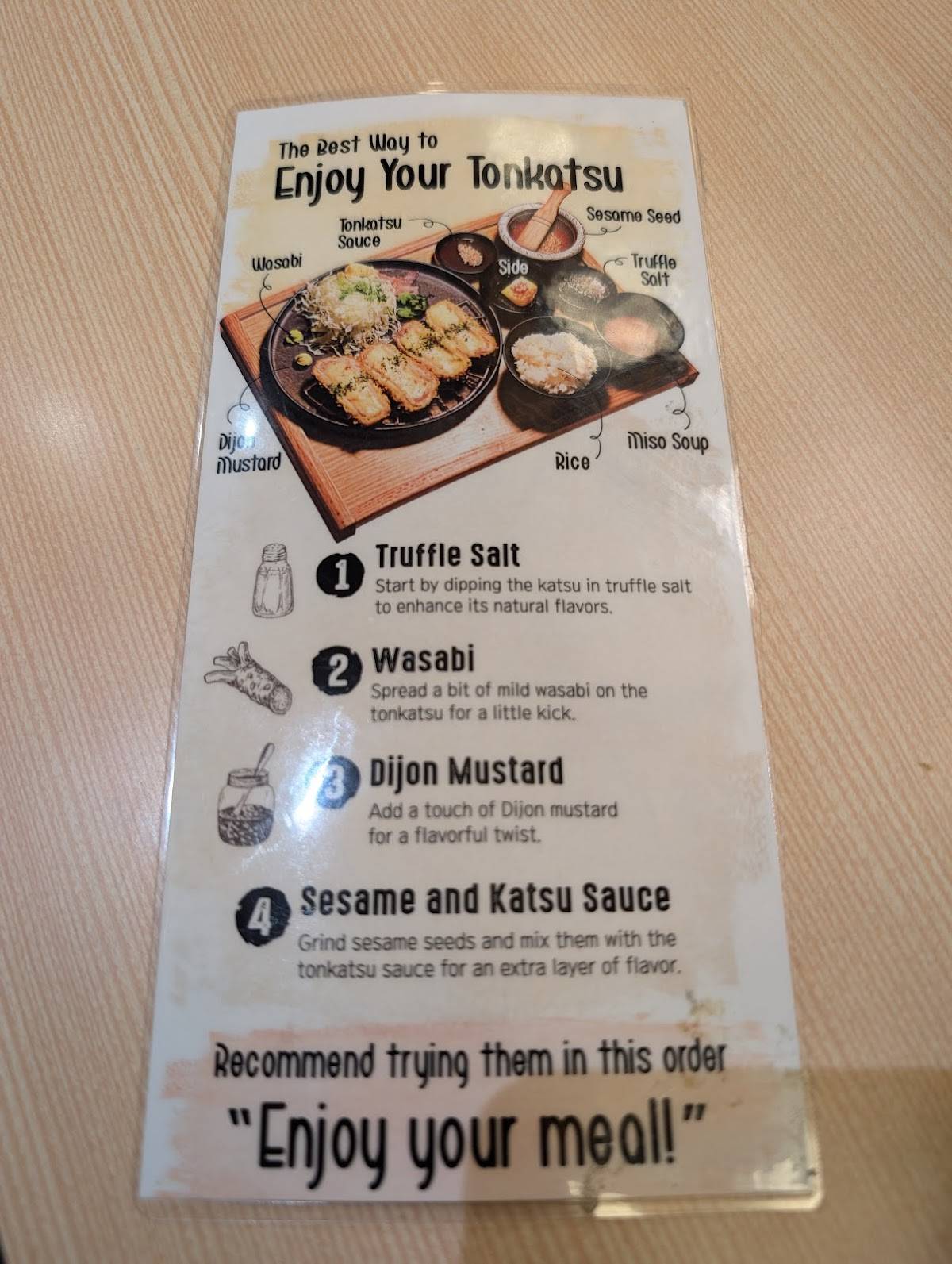 Menu at Katsuhon restaurant, Melbourne