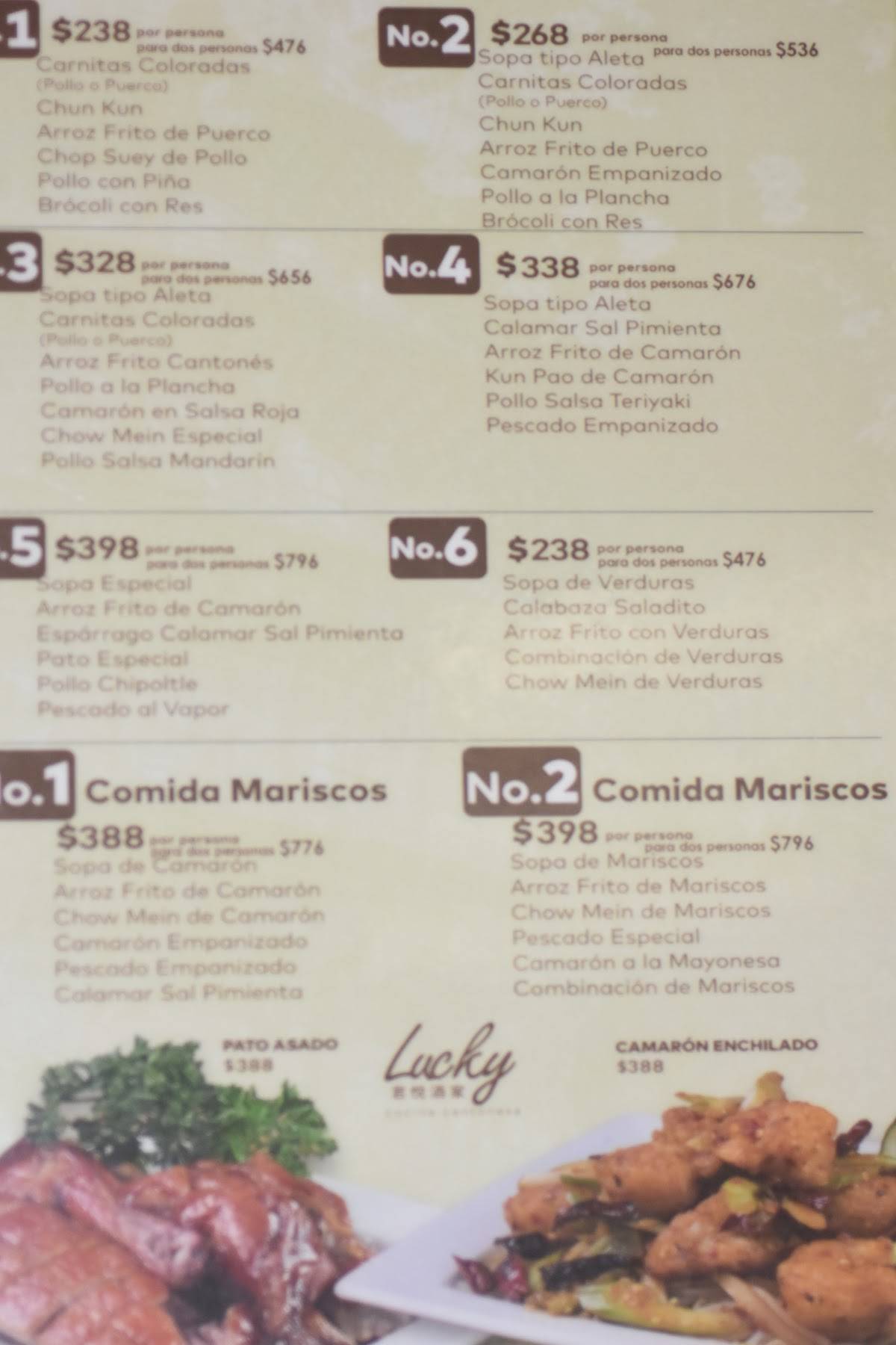 Menu at Restaurant LUCKY, Mexicali, Blvd. Lázaro Cárdenas 1153
