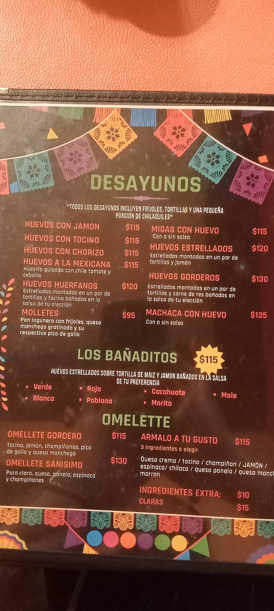 Carta del restaurante La Gorderia Saltillo, Saltillo