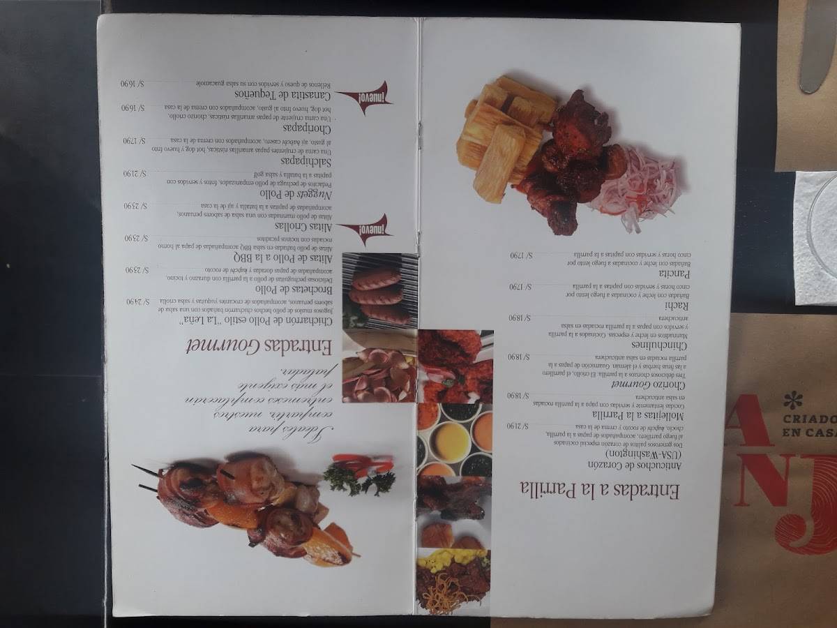 Carta del restaurante La Leña Jr. LAMPA Centro Lima, Lima, Jirón del la ...