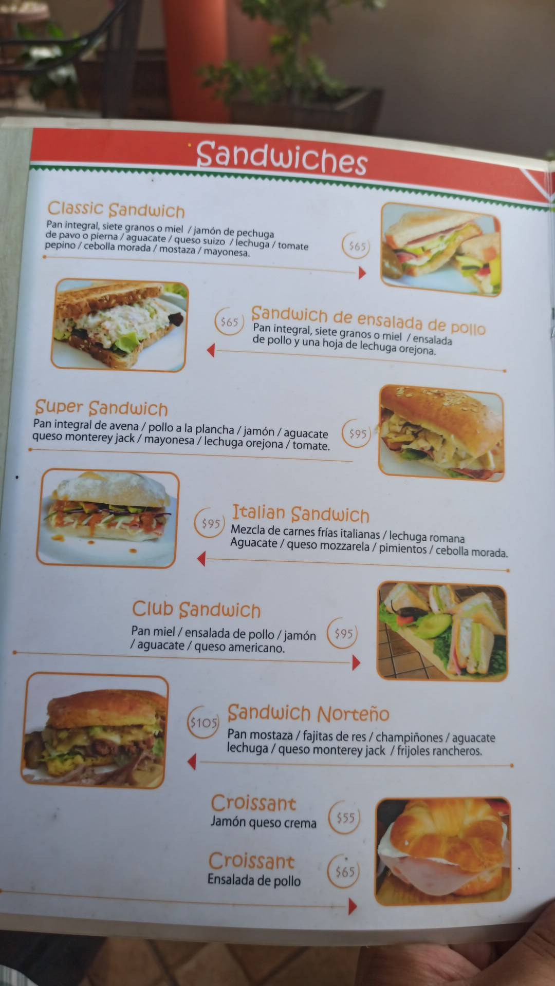 Carta del restaurante La Media Naranja, Santa Catarina, Rosendo Salazar 200