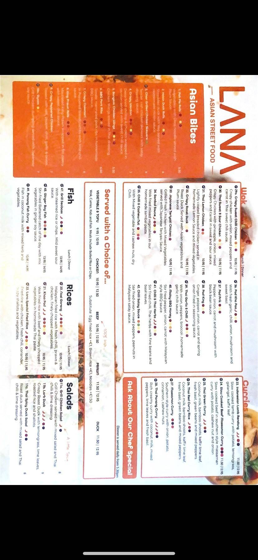 Carta del restaurante Lana Kilkenny Asian Street Food, Kilkenny