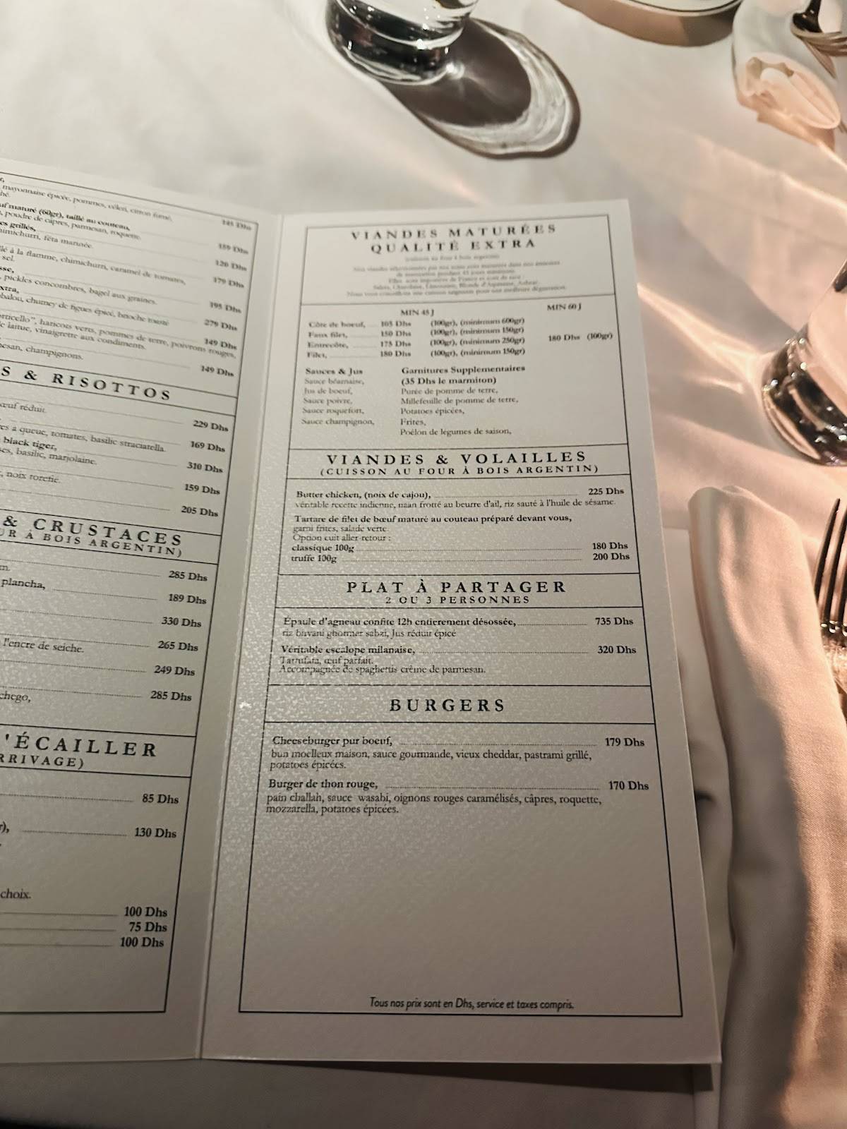 Menu au Cabestan Ocean View restaurant, Casablanca, Phare d'El hank، 90 ...