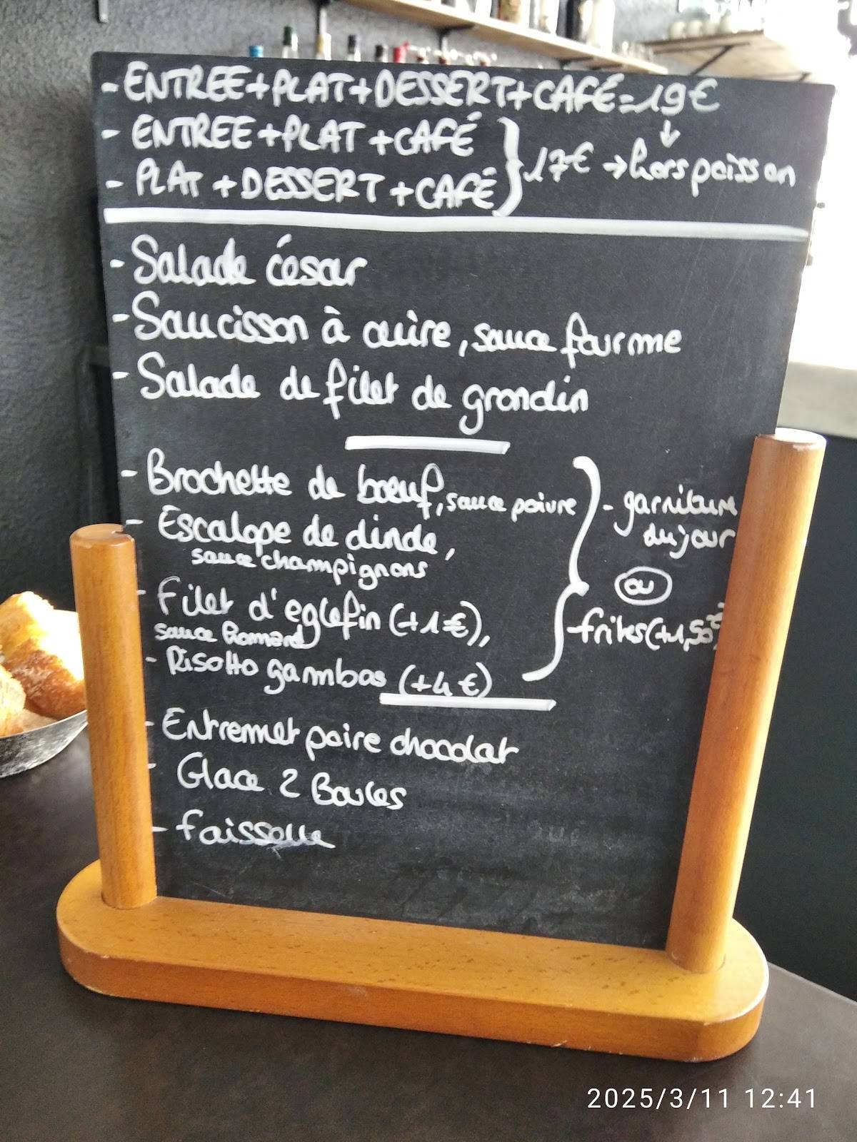 Menu au Le Gourmand restaurant, Ambert
