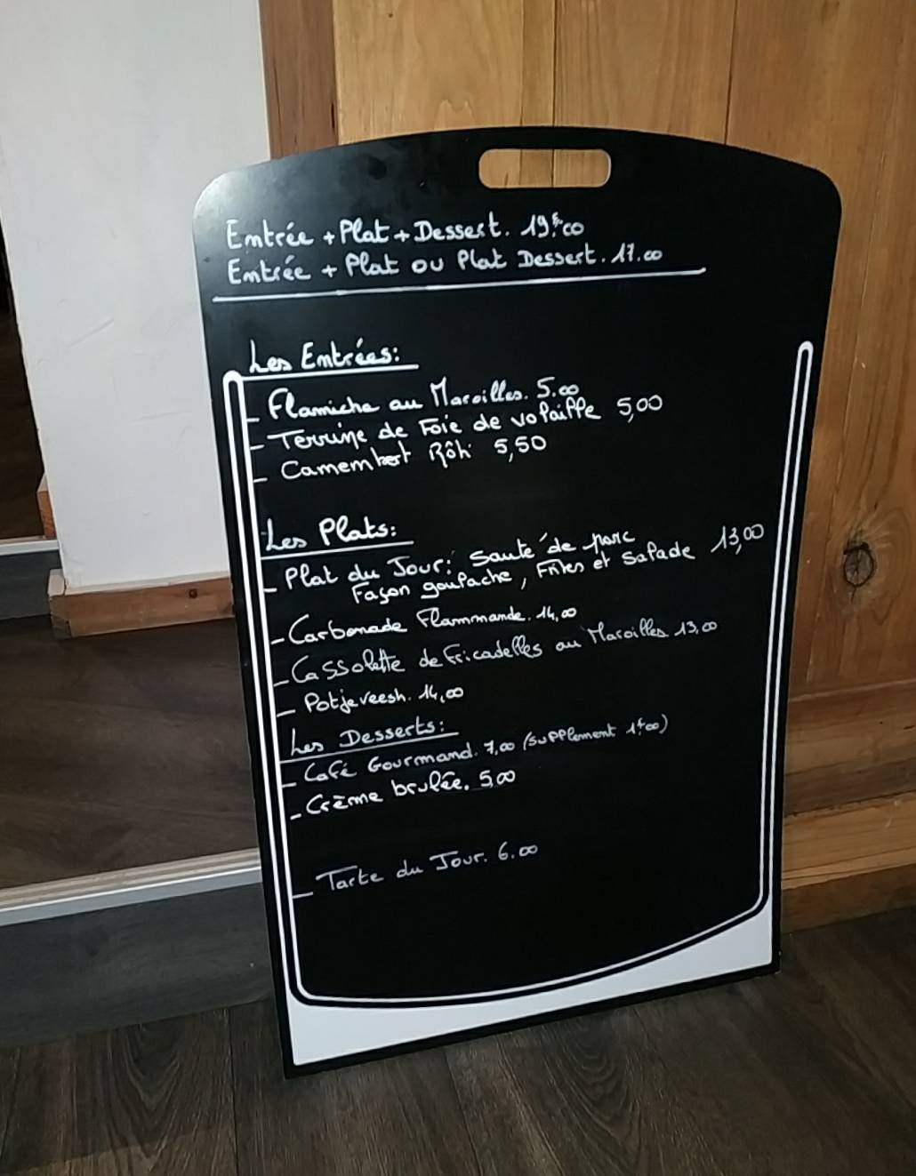 Menu au Les Bouchées Doubles restaurant, La Chapelle-d'Armentières