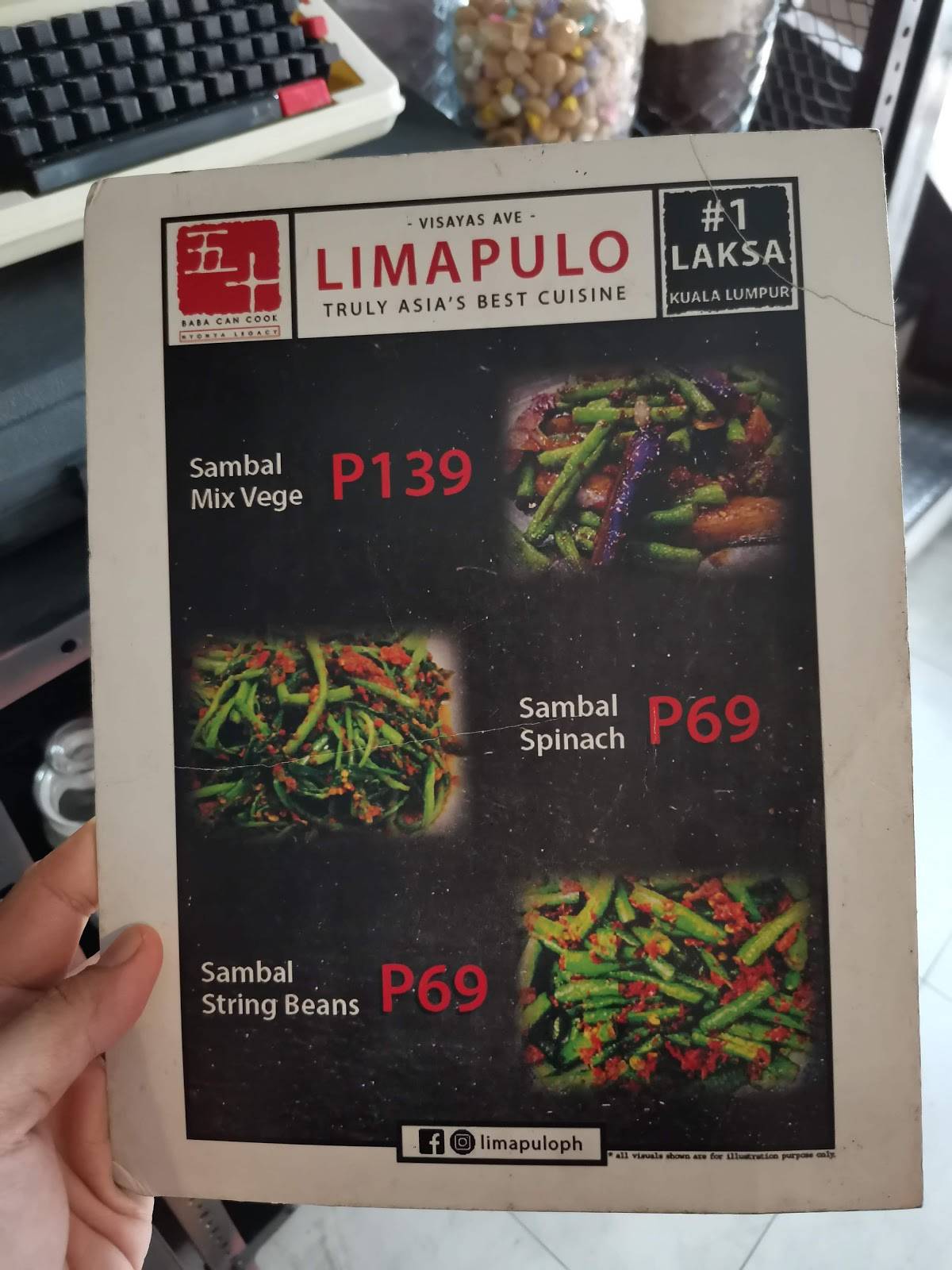Menu at Limapulo Visayas Avenue restaurant, Quezon City