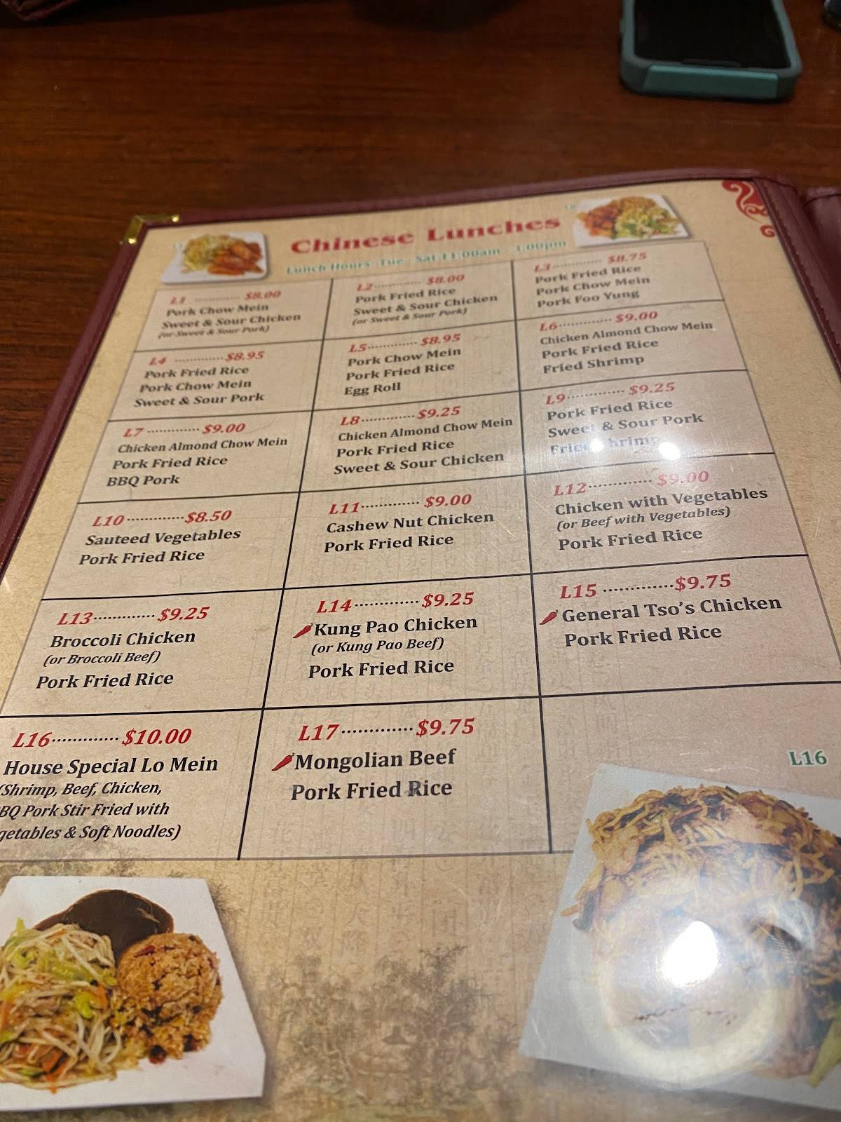 Menu at Lin's Restaurant, Tillamook