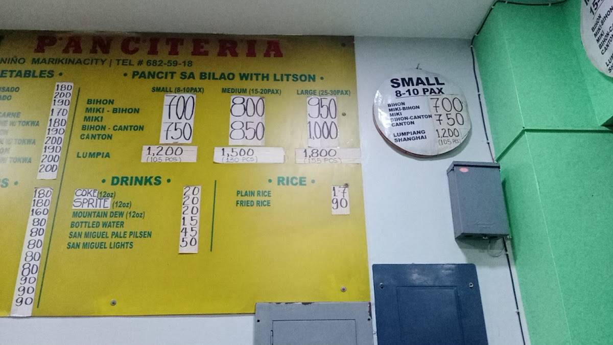 Menu at Lola Helen Panciteria restaurant, Marikina, 425 J. P. Rizal St