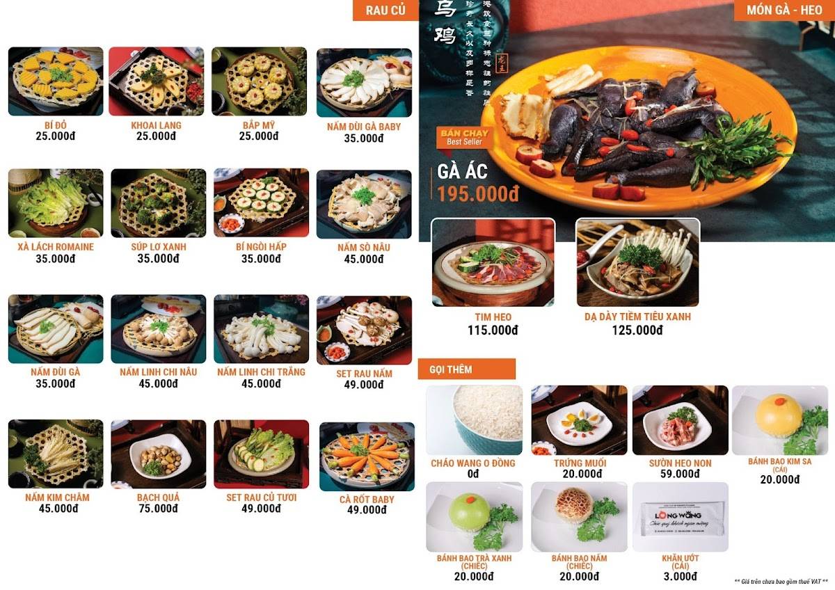 Menu at Long Wang - Lẩu Hấp Thuỷ Nhiệt Hồng Kông - Royal City ...