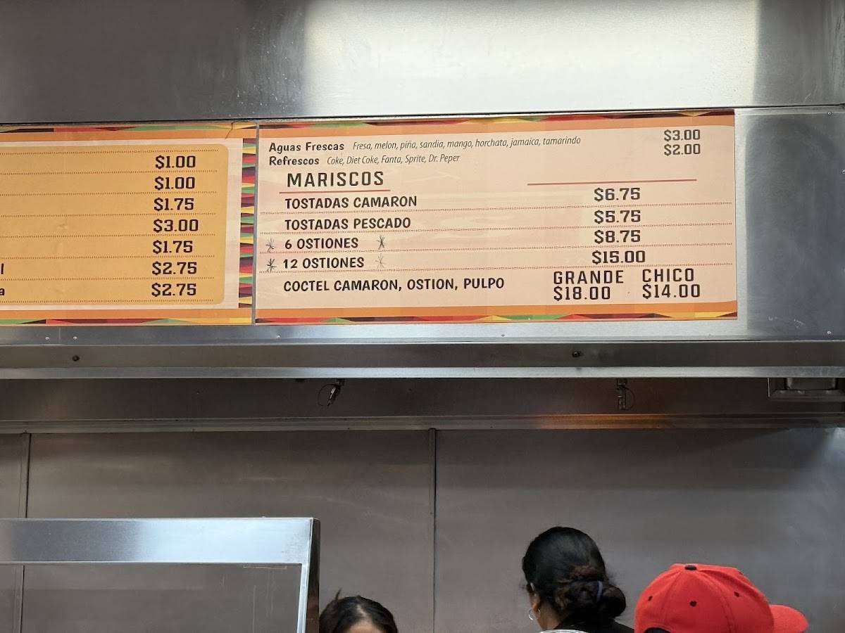 Menu at Los Tacos restaurant, Las Vegas, E Charleston Blvd