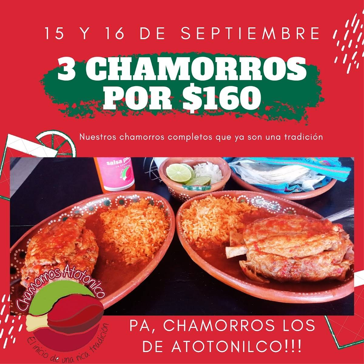 Carta del restaurante Los Tolondrones Y Chamorros Atoto, Atotonilco El Alto