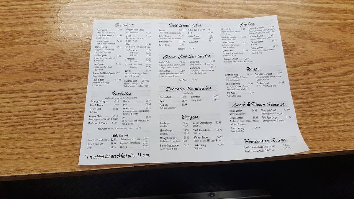 Menu at Main Gate Restaurant, Cleveland