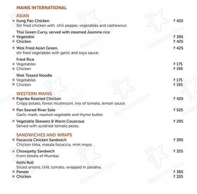 Menu at Marriott On Wheels By Courtyard By Marriott, Amritsar