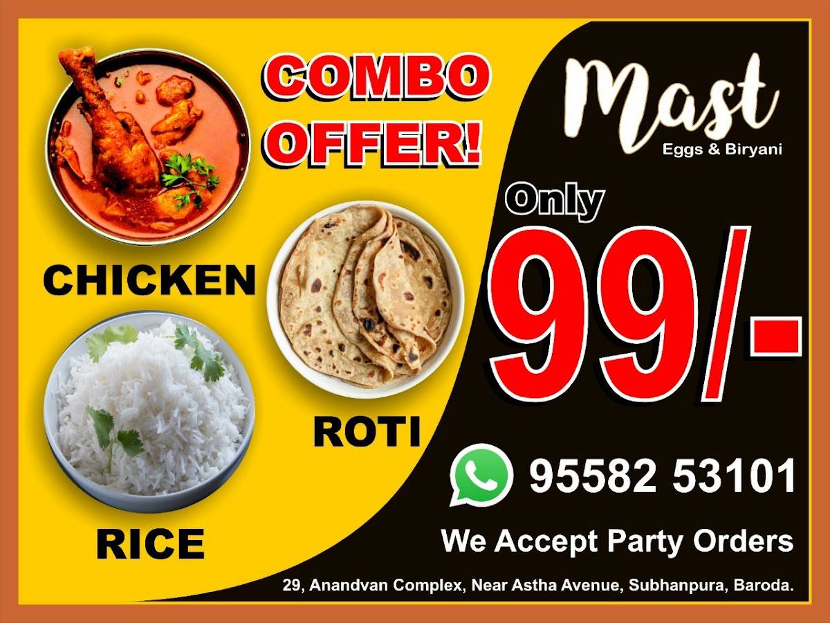 Menu at Mast Foods, Vadodara