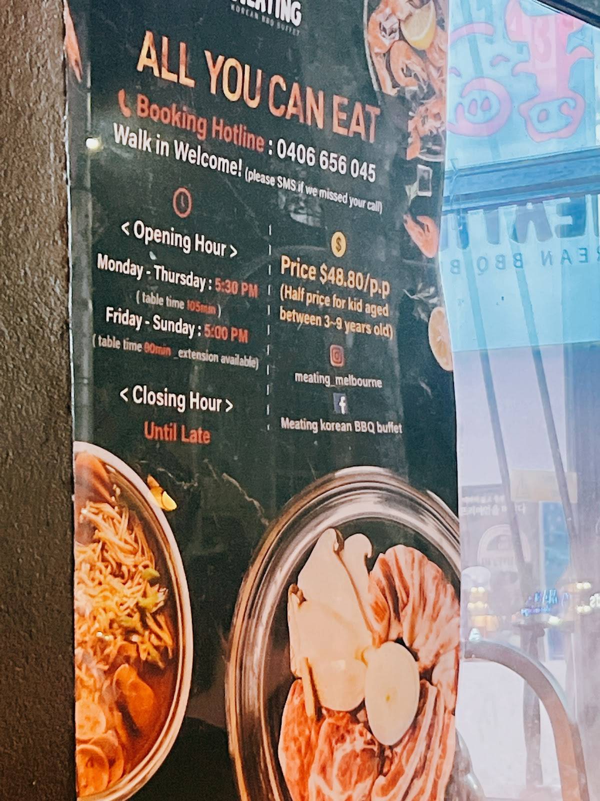 Menu at Meating Korean BBQ Buffet CBD, Melbourne