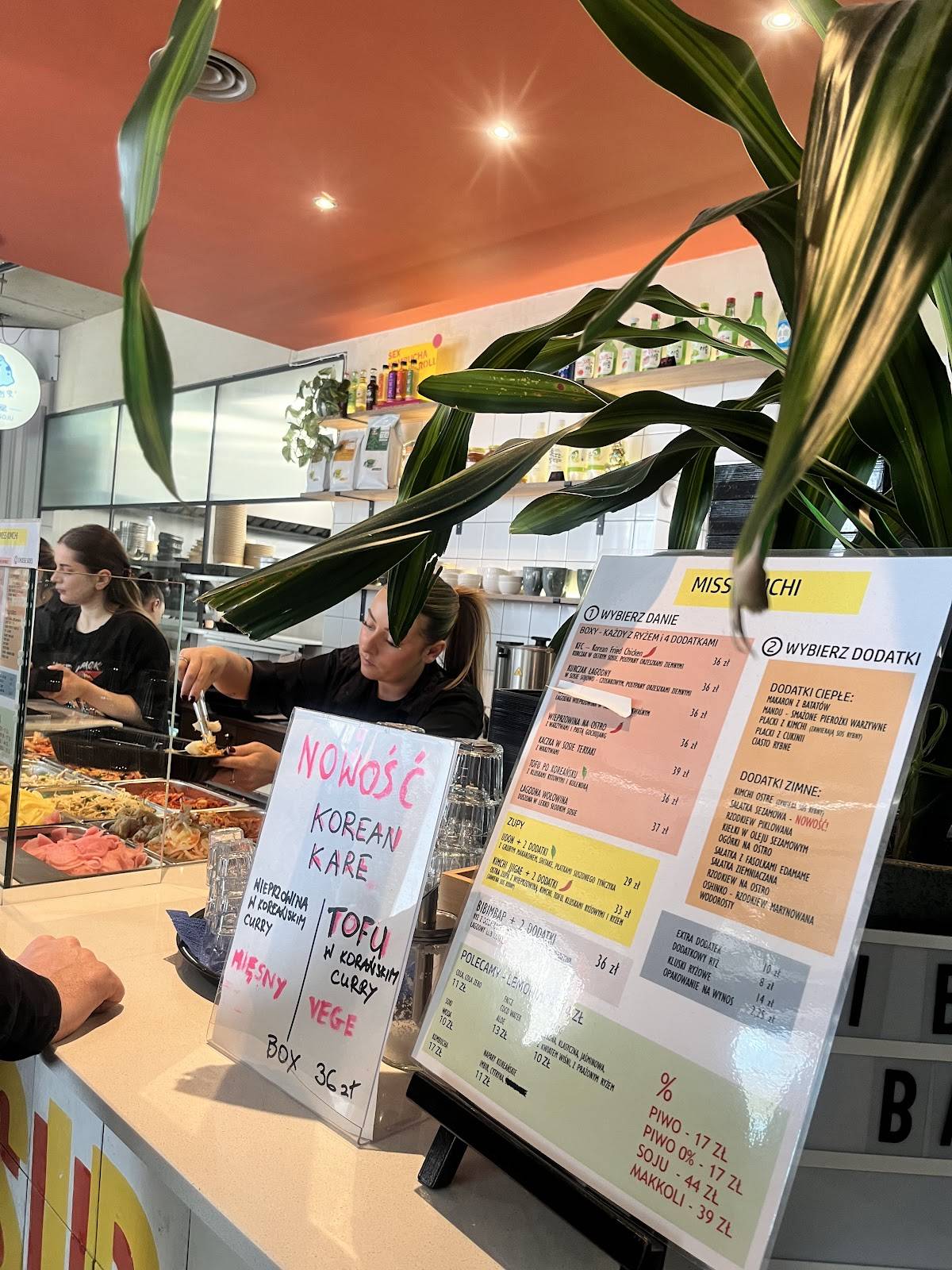 Menu at Miss Kimchi restaurant, Warsaw