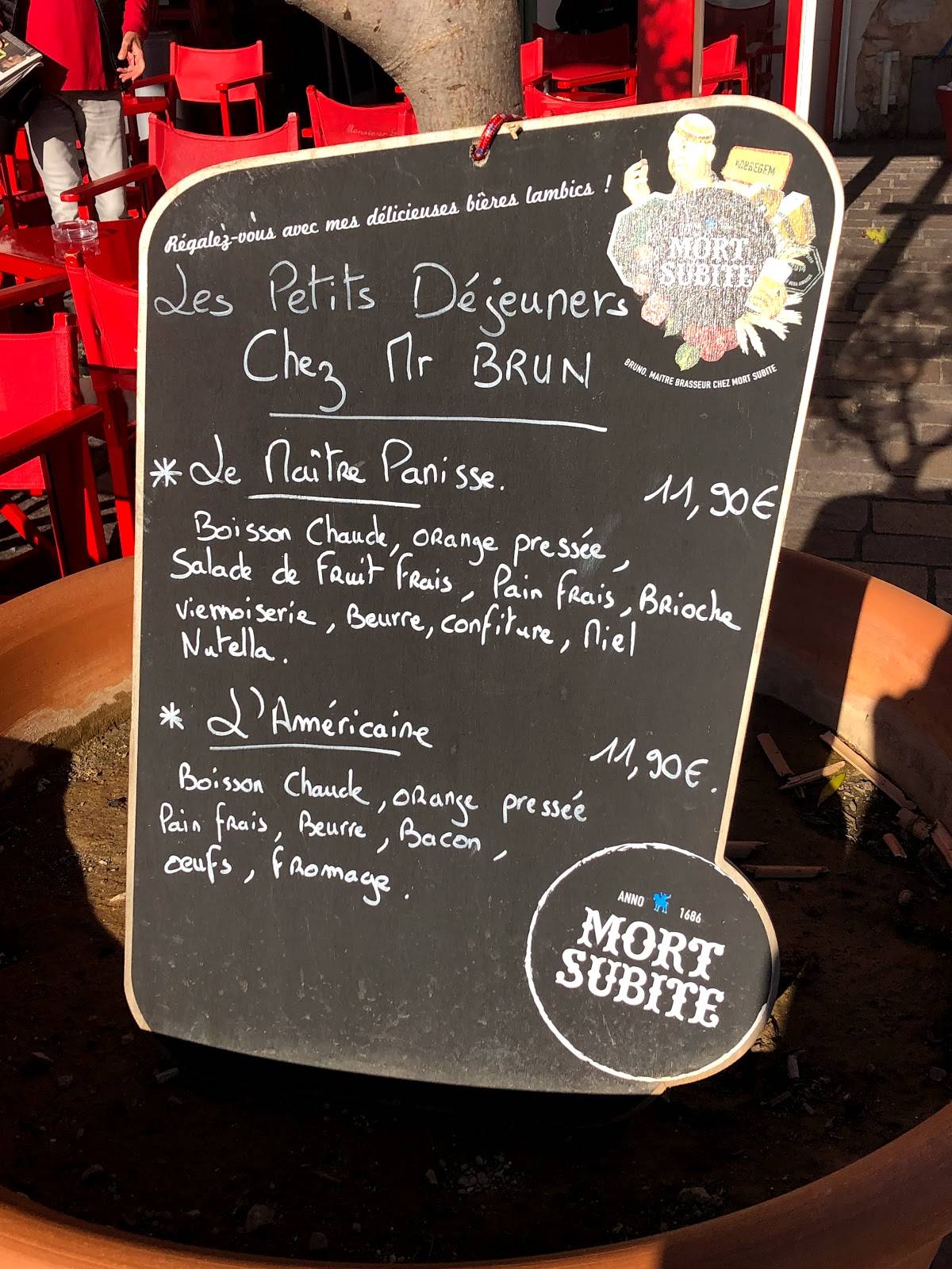 Menu at Monsieur Brun restaurant, Cassis