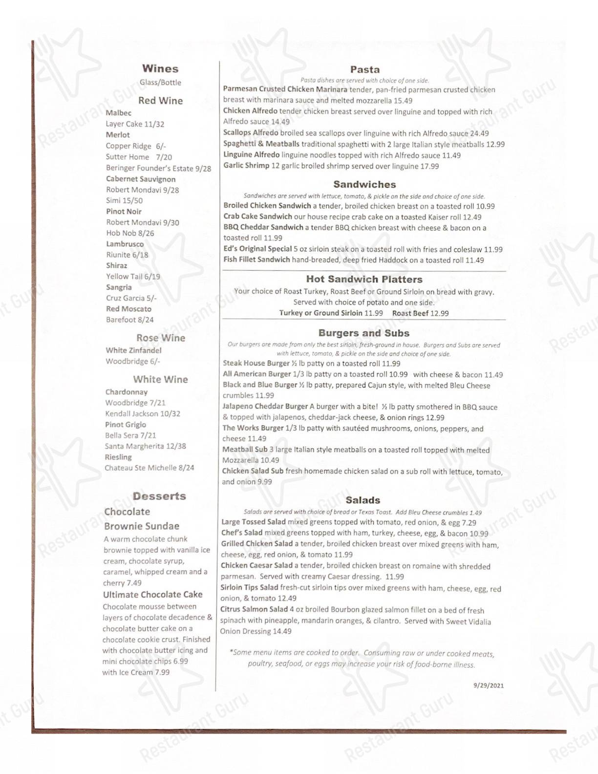 Menu at Moo Echo Dairy restaurant, Somerset