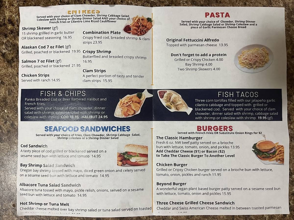 Menu at Mo's Seafood & Chowder - Lincoln City restaurant, Lincoln City