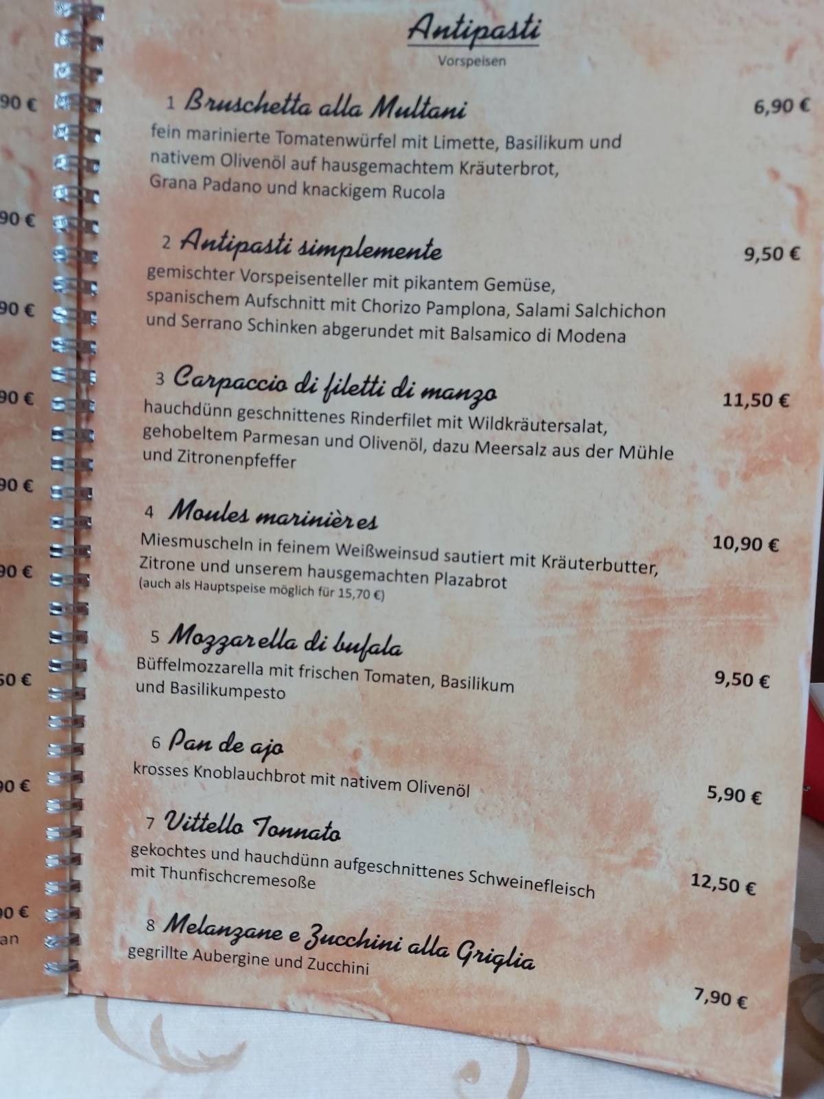Speisekarte von Multani Mediterranes Restaurant, Naumburg (Saale)