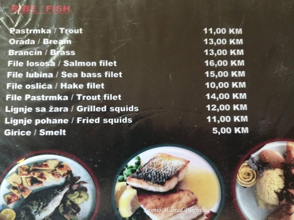 Menu at Restoran Napoleon restaurant, Velika Kladuša