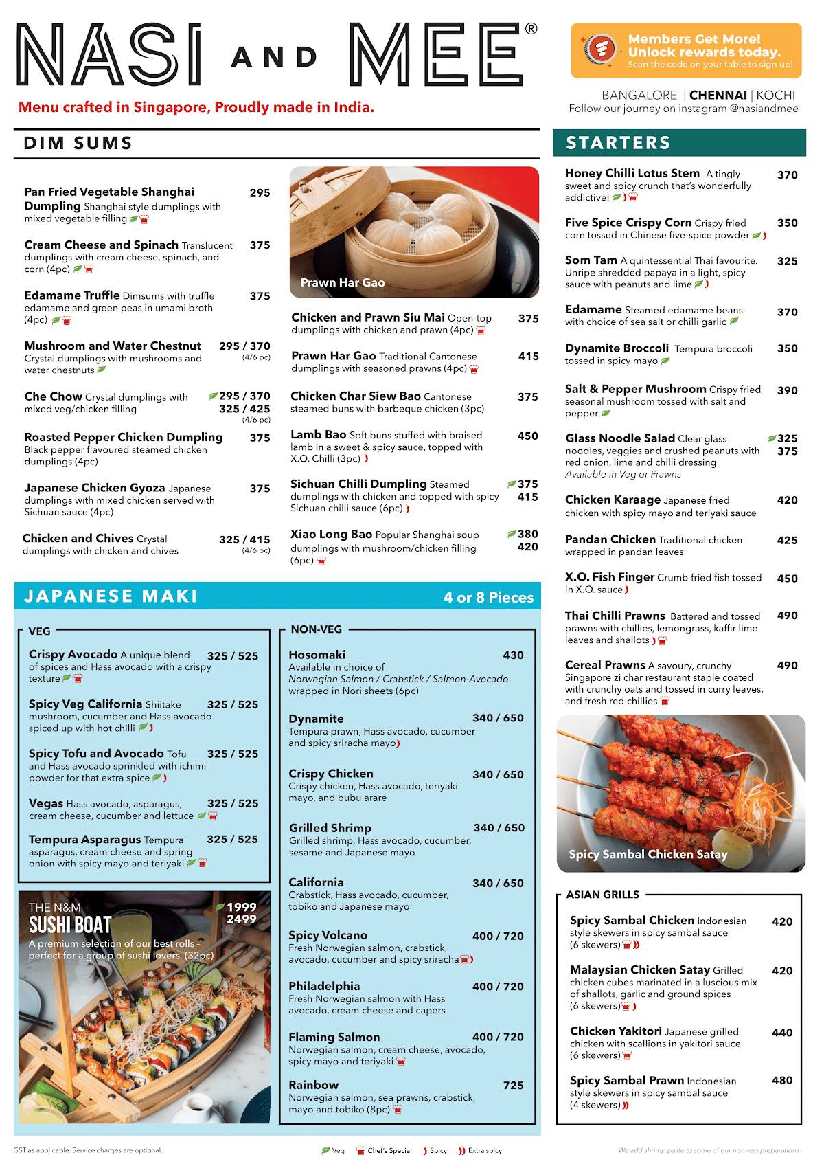 Menu at Nasi and Mee - OMR, Chennai