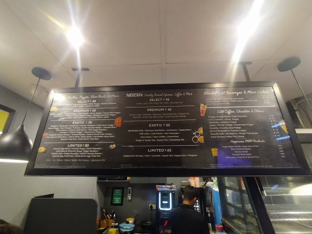 Menu at Nescafe, Puri