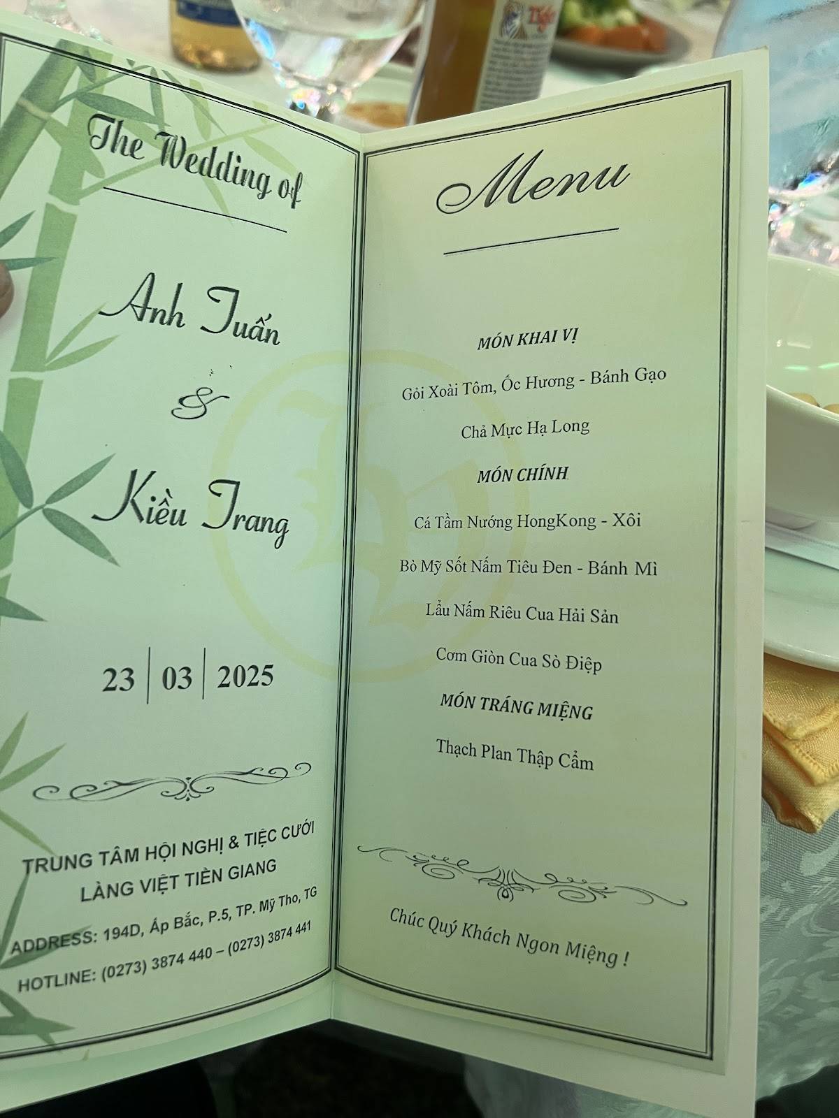 Menu at Nhà hàng Làng Việt restaurant, My Tho, 194 Ấp Bắc