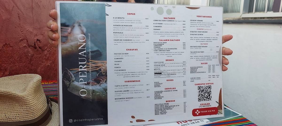 Menu em O Peruano restaurante, Salvador