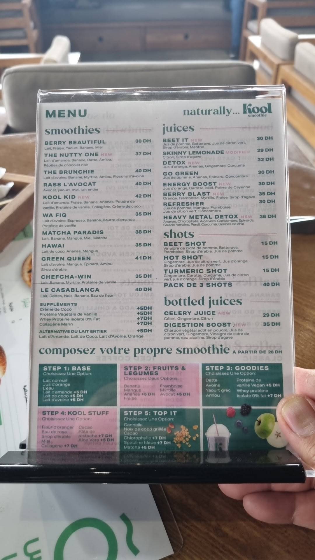 Menu at Oasis Café autoroute LISSASFA, Casablanca
