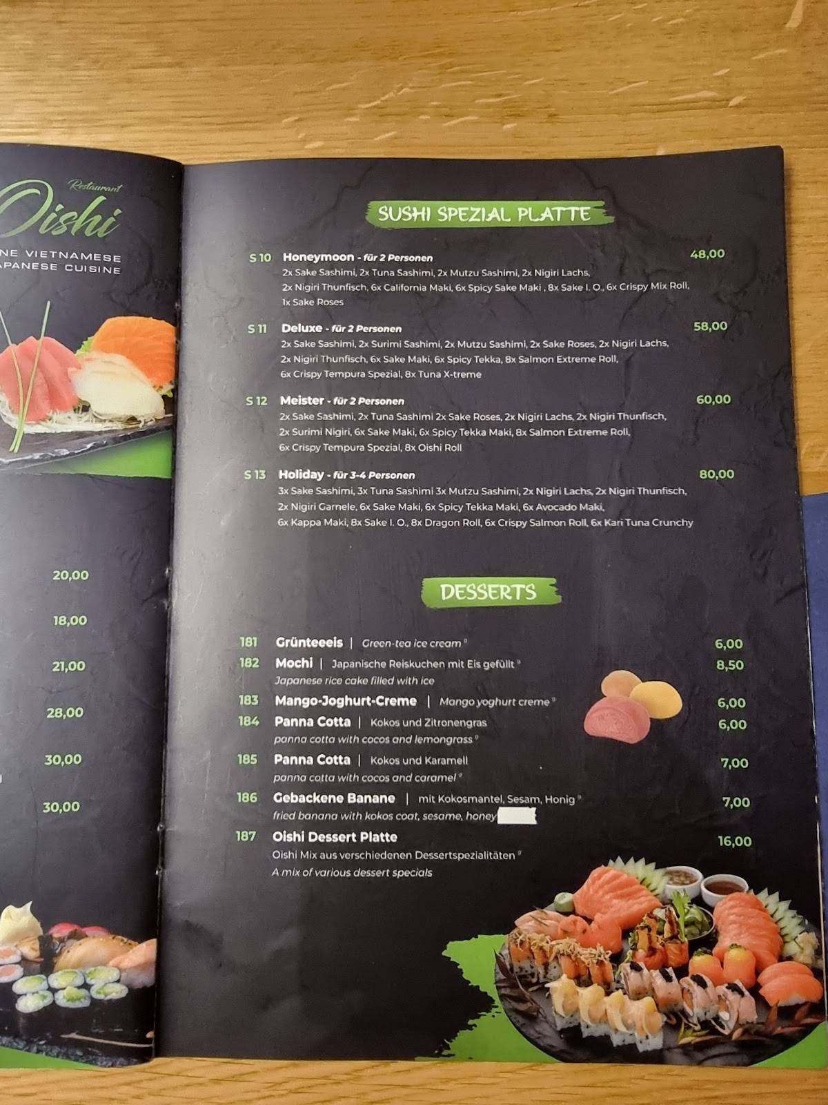 Speisekarte von Oishi Fine Asian Cuisine & Sushi Bar, Wendelstein