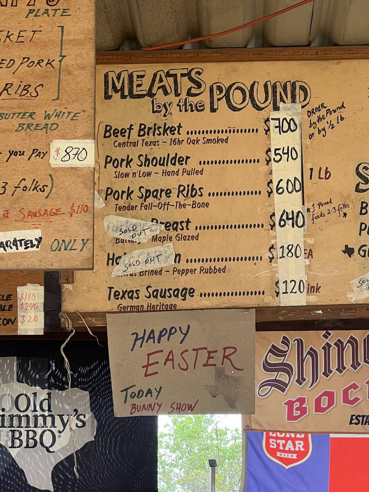 Carta de Old Jimmy's BBQ #EstanzuelaTx, Monterrey