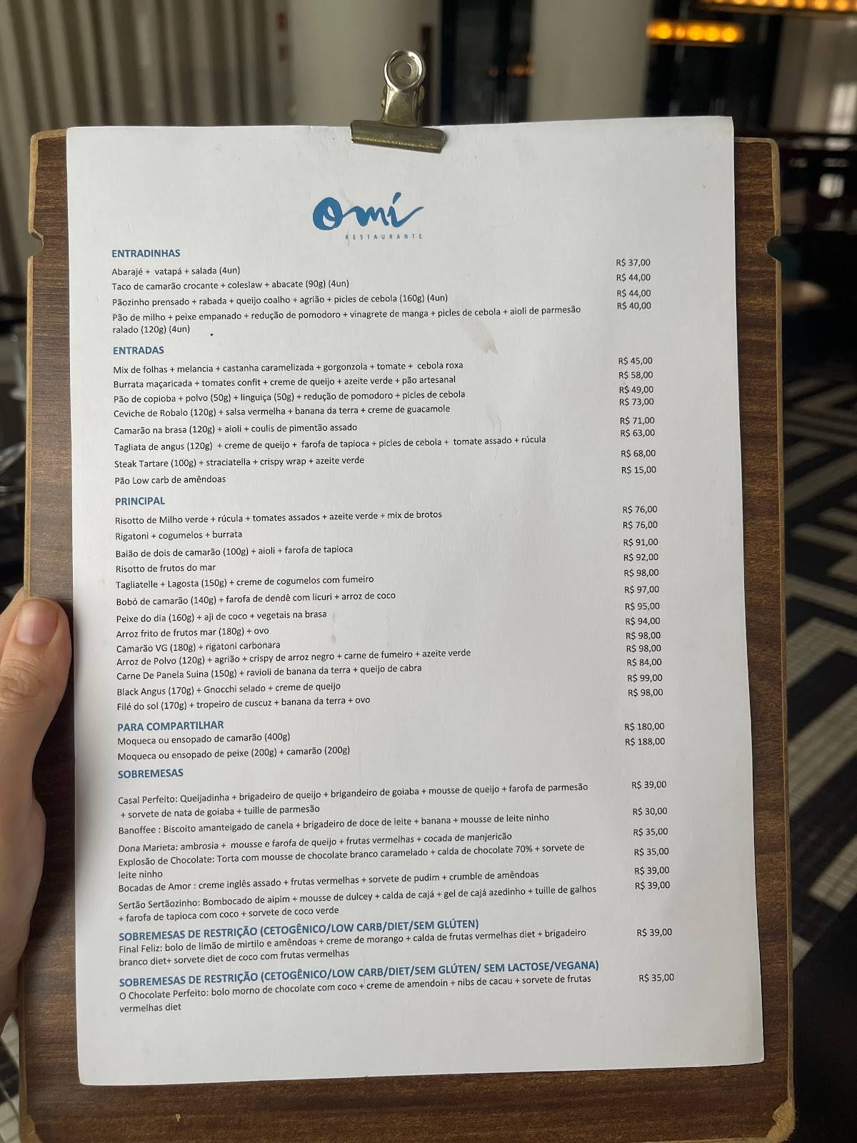 Menu em Omí Restaurante, Salvador