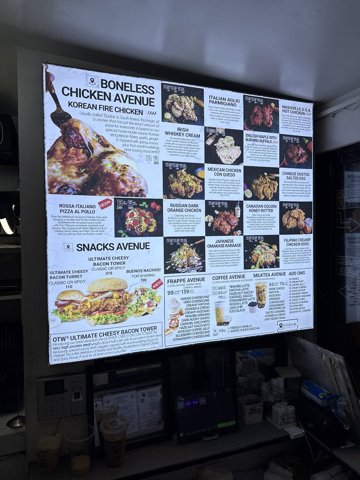 Menu at On The Way Monumento Branch restaurant, Caloocan